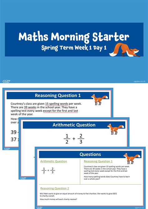 Maths Morning Starter — Spring Term Week 4 Day 1 Year 6 Cgp Plus