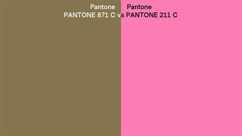 Pantone 871 C vs PANTONE 211 C side by side comparison