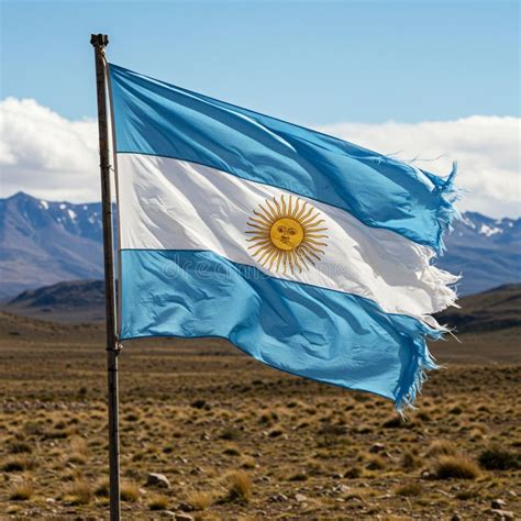 The Image Shows The Argentine Flag With Its Distinctive Light Blue And