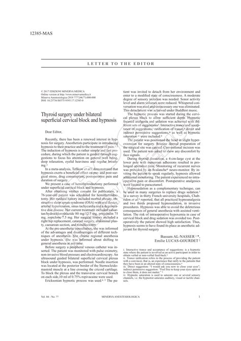 Pdf Thyroid Surgery Under Bilateral Superficial Cervical Block And