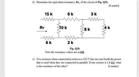 Solved B Determine The Equivalent Resistance RT Of The Chegg
