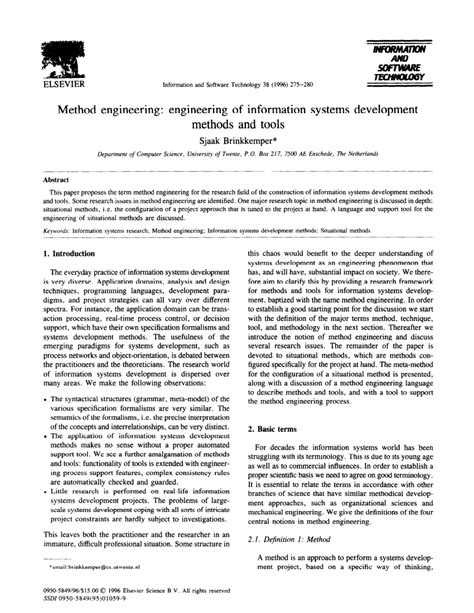 Pdf Method Engineering Engineering Of Information Systems