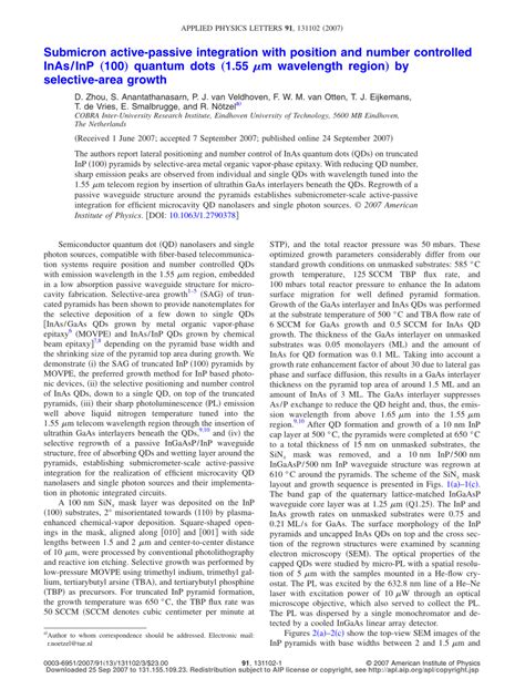 Pdf Submicron Active Passive Integration With Position And Number