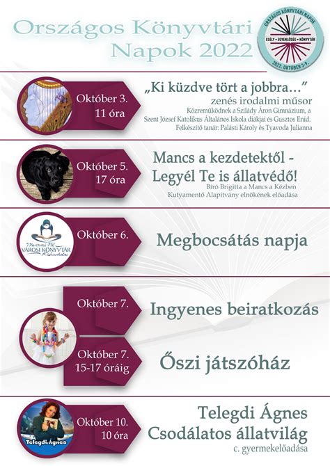 Országos Könyvtári Napok 2022 Martonosi Pál Városi Könyvtár