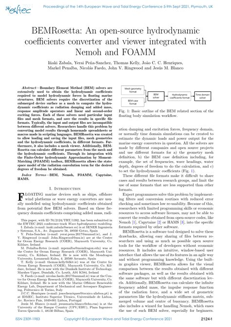 pdf bemrosetta an open source hydrodynamic coefficients converter