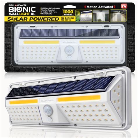 Bell Howell Bionic Lighting 433 In H White Solar Motion Sensor Dark