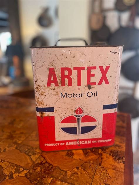 Vintage Artex Motor Oil Can 2 Gallon Antique Oil Can Artex Oil Can