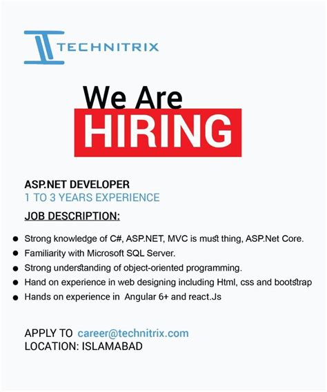 Hr Technitrix On Linkedin Urgenthiring Recuritment Vaccancy