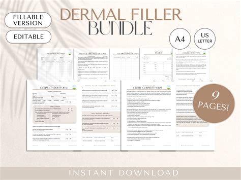 Dermal Filler Consent Forms Dermal Filler Forms Dermal Etsy