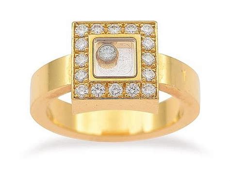 Chopard Happy Diamonds Square Ring In 18ct Gold Size L Rings Jewellery