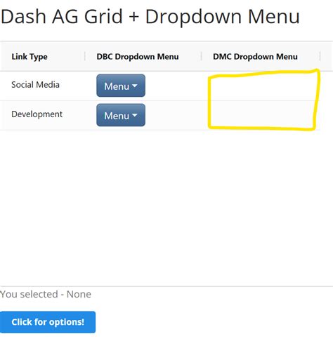 Dash Ag Grid Error Trying To Render Mantine Menu As Custom Cell Component Dash Python Plotly