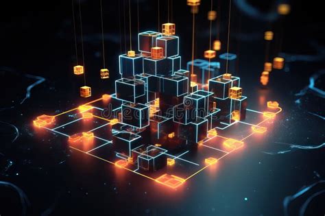 Blockchain Structure With Cryptocurrency Transaction Stock Illustration Illustration Of