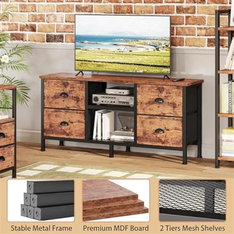 Furologee Tv Stand Dresser With 4 Drawers Qatar Ubuy