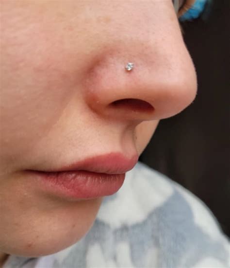 Nose Piercing Stud Tiny Gold Nose Stud Real 14k Yellow