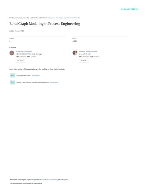 Bond Graph Modeling In Process Engineering