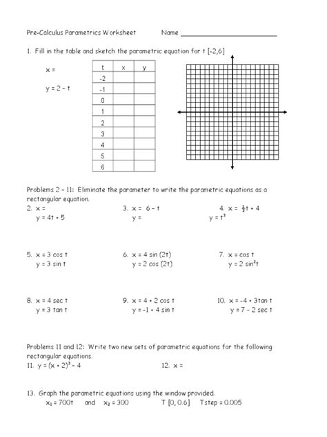 D06 Parametric Worksheet Download Free Pdf Softball Classical