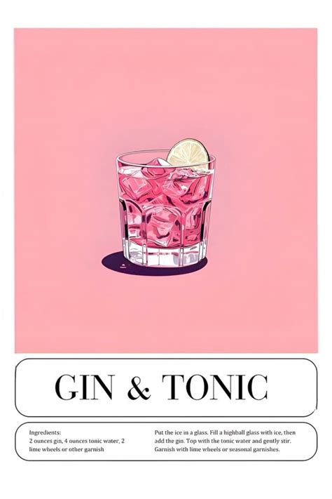 Pin Van Maaike Offerman Op Pink Gin En Tonic Posterafdrukken