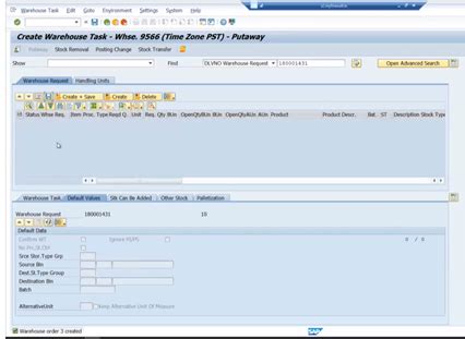 Simple Inbound Process Without HU And Storage Search Sequence And Put Away Strategy