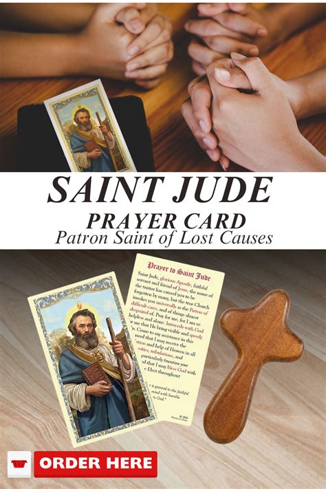 St Jude Prayer Card Laminated Saint Jude Prayer Card Handheld Cross