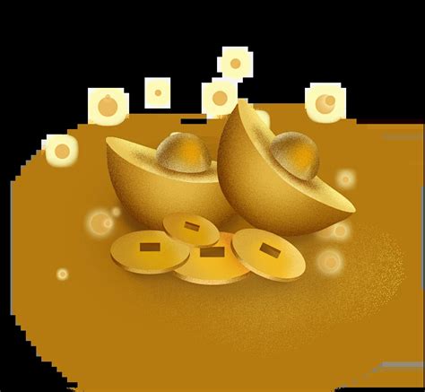 黄金元宝金币素材 花瓣网