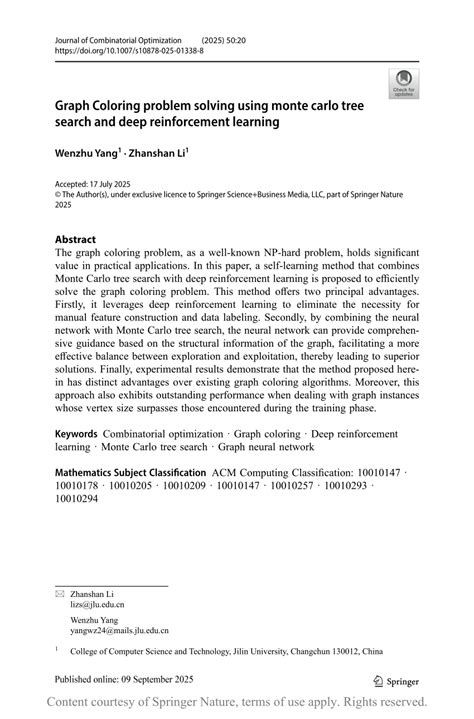Graph Coloring Problem Solving Using Monte Carlo Tree Search And Deep