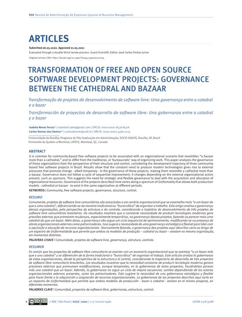Pdf Transformation Of Free And Open Source Software Development