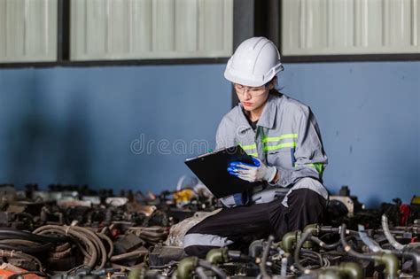 Female Engineers Take Note On Clipboard Checking Inspection Quality
