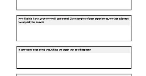 Cognitive Restructuring Decatastrophizing Worksheet Help Cope With