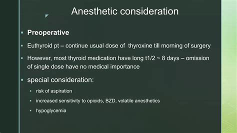 Anesthesia And Thyroid Disorder Pptx