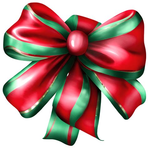 Christmas Red And Green Bow · Creative Fabrica