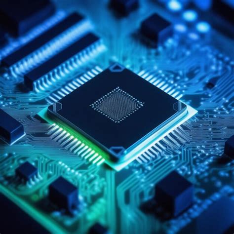 Premium Photo Integrated Microchip Circuit Board For Server Central Computer Processor