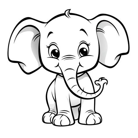 Un Elefante De Dibujos Animados Con Un Colmillo Grande Parado Frente A Un Ai Generativo De Fondo