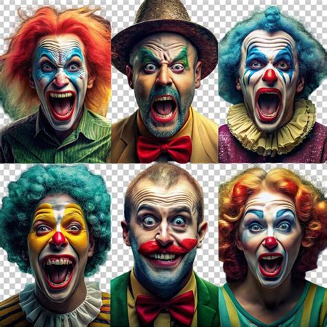 Clown Portraits With Different Face Premium Ai Generated Psd