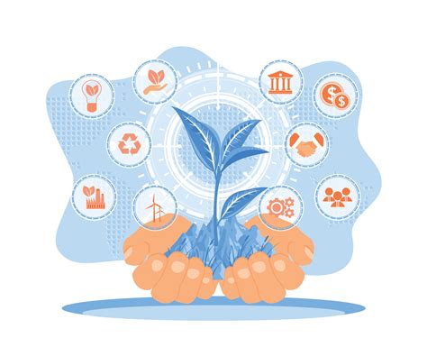 Esg And Tree Planting Icon In Hand Concept Of Reducing Pollution And