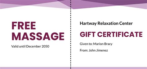 Free T Certificate For Massage Template To Edit Online
