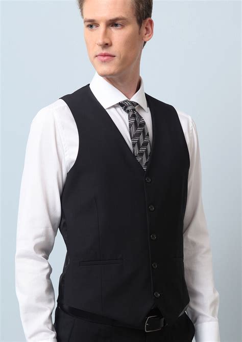 Black Plain Classical Waistcoat