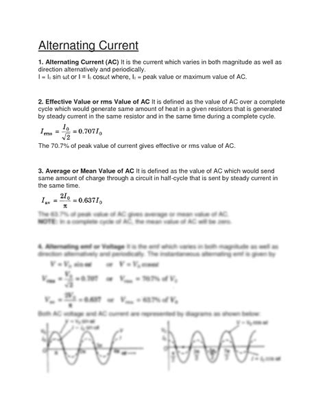 Solution Alternating Current Class 12 Physics Notes Studypool