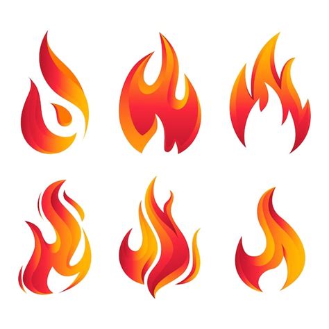 Premium Vector Free Vector Flame Illustration Set