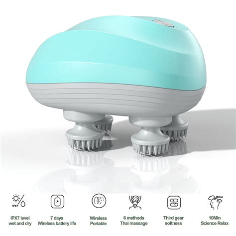 Washranp Electric Cat Head Massagerwaterproof Silicone Handheld