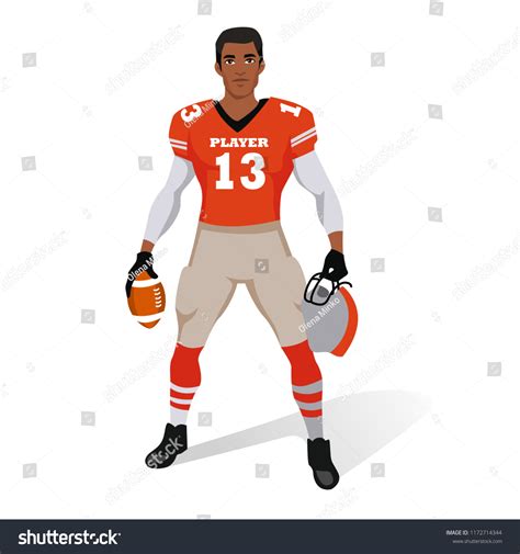 Cartoon American Football Player Standing