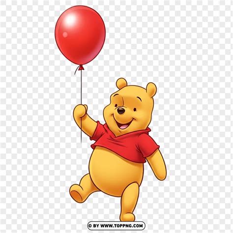 Winnie The Pooh Holding Balloon Cartoon Toppng