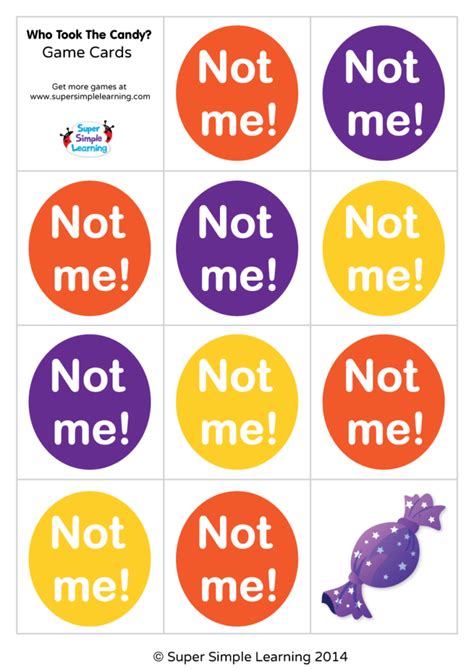 Who Took The Candy Game Mini Cards Super Simple