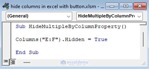 How To Hide Columns With Button In Excel Suitable Methods