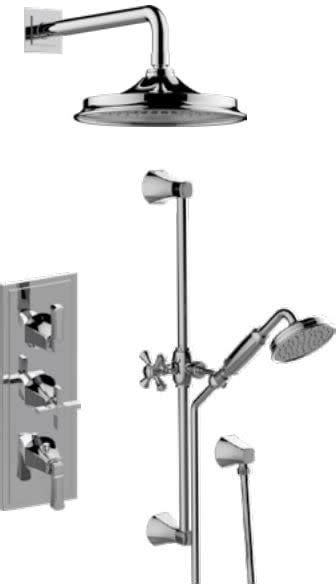 Graff S40 Finezza Due M Series Thermostatic Shower System Shower With Handshower Trim