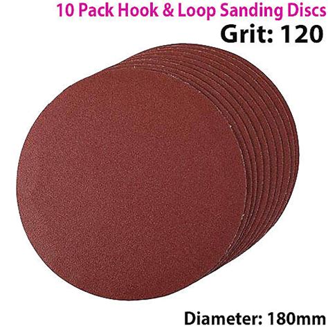 Qty 10 180mm 7 Inch Sanding Discs 120 Grit Orbit Sander Hook And Loop