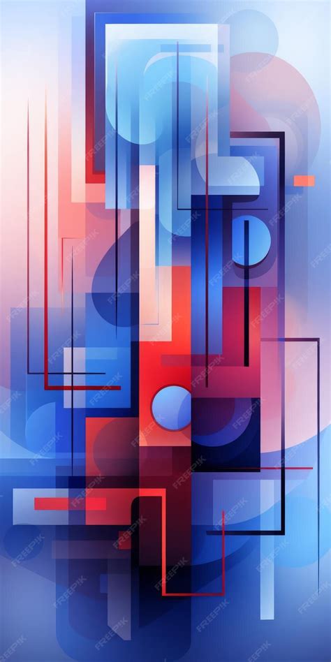 Abstract Composition Featuring Interlocking Geometric Shapes Premium Ai Generated Image