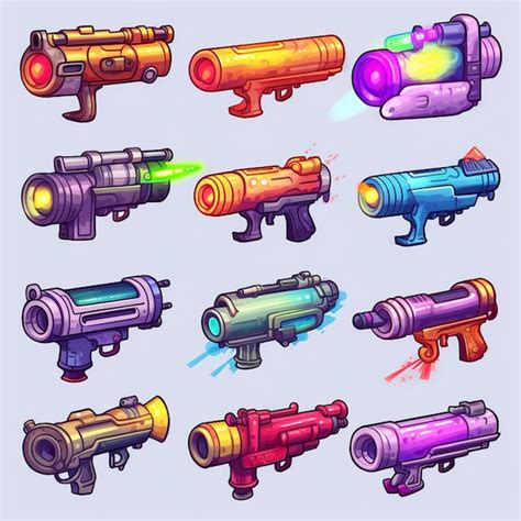 Colorful Weapon Gun Icon Premium Ai Generated Image