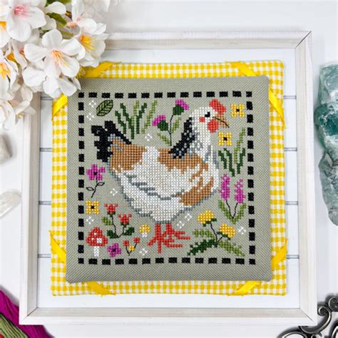 Tiny Modernist Cross Stitch Spring Chicken Tm24 12 Needlework
