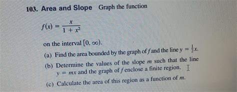 Solved Area And Slope Graph The