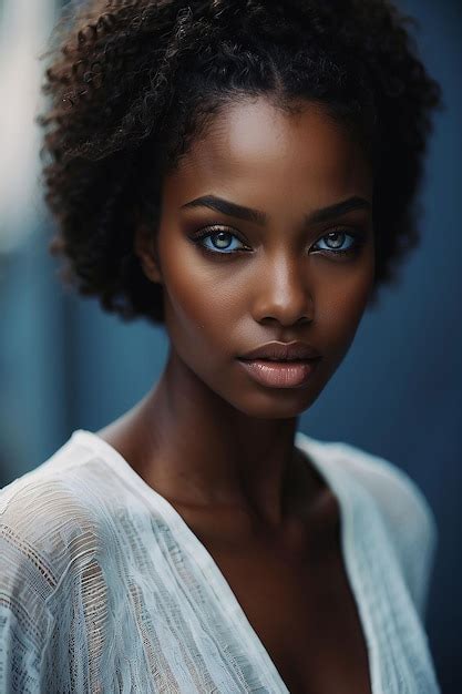 Premium Photo Beautiful Black Woman With Colorful Eyes